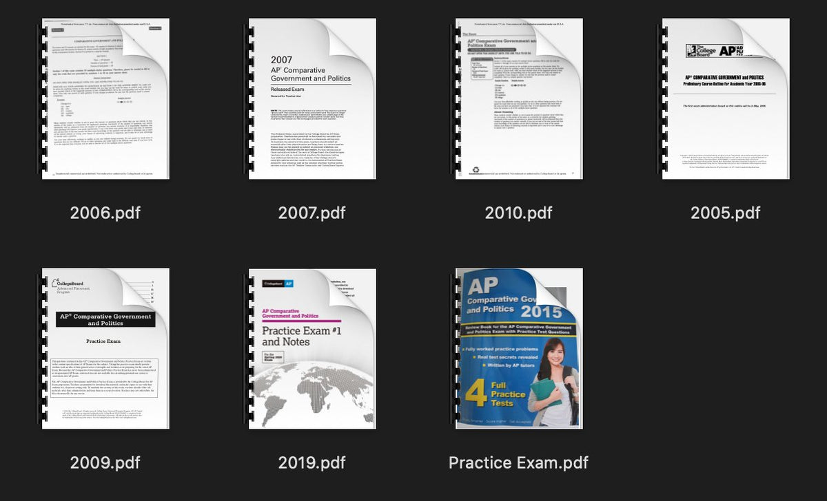 AP Comparative Government - 6 Official Full Exam Papers with MCQ from ...