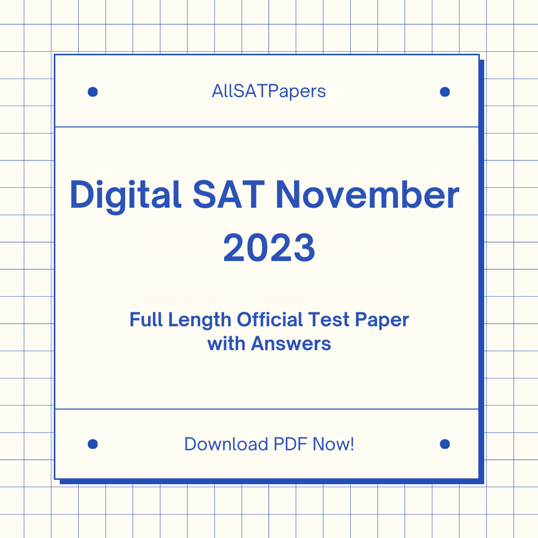 Official 2023 November Digital SAT Test Paper | SAT QAS in PDF with An ...