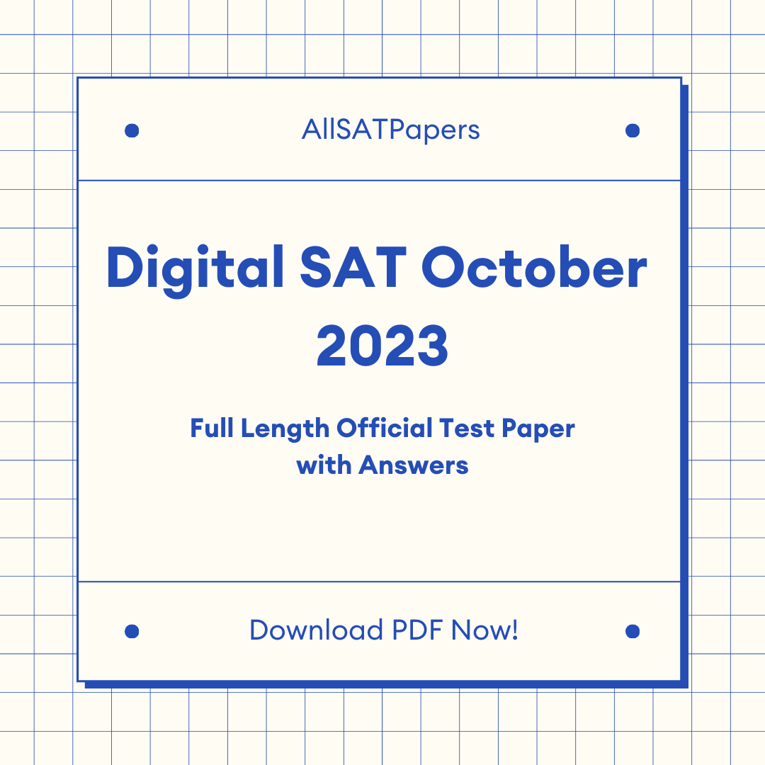 Official 2023 October Digital SAT Test Paper | SAT QAS in PDF with Ans ...