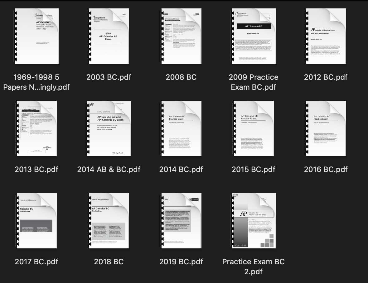 AP Calculus BC - 25 Official Full Exam Papers with MCQ from Year 1969 ...